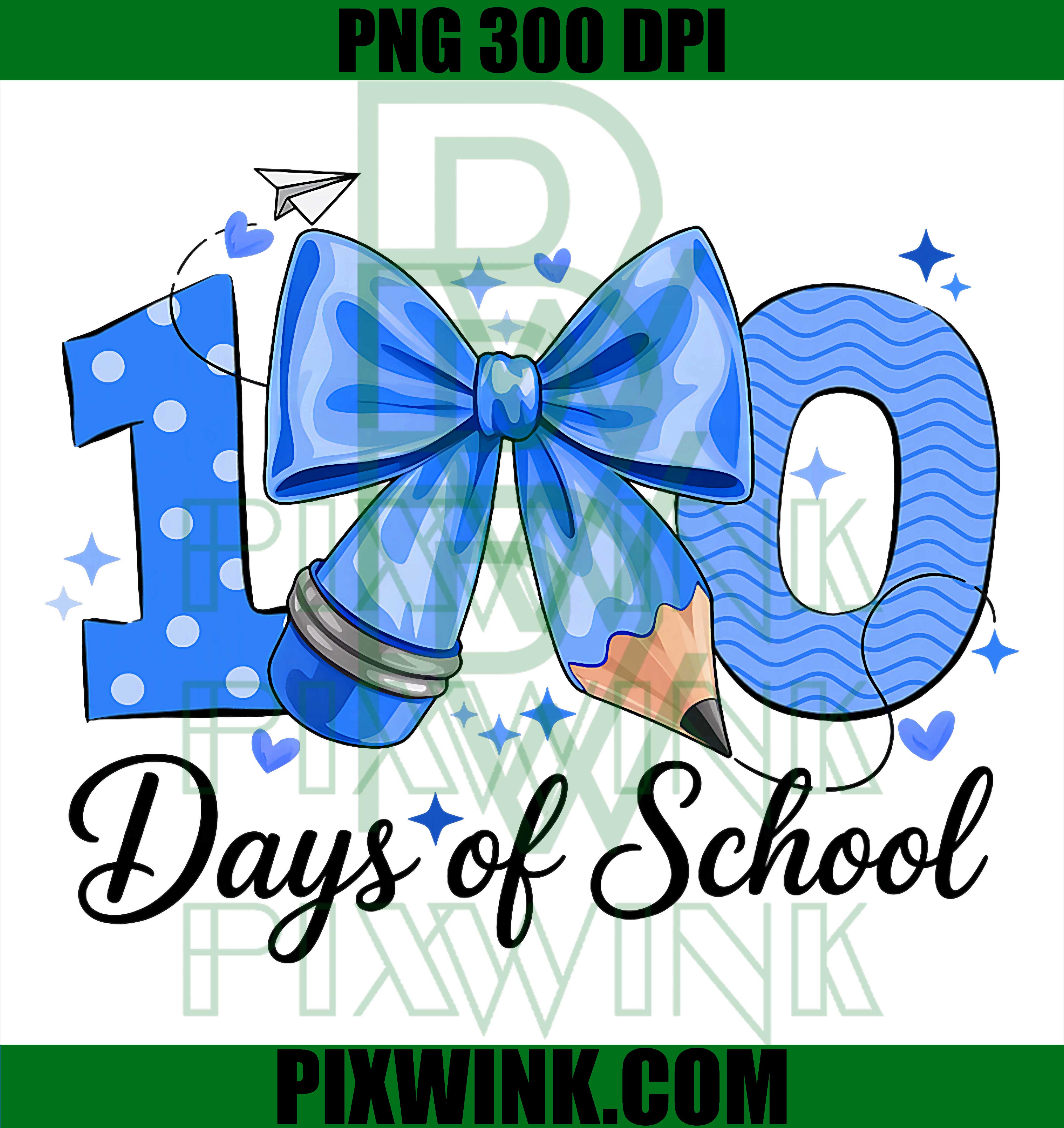 100 Days Of School PNG, Coquette Bow PNG, 100th Day Of School PNG ...