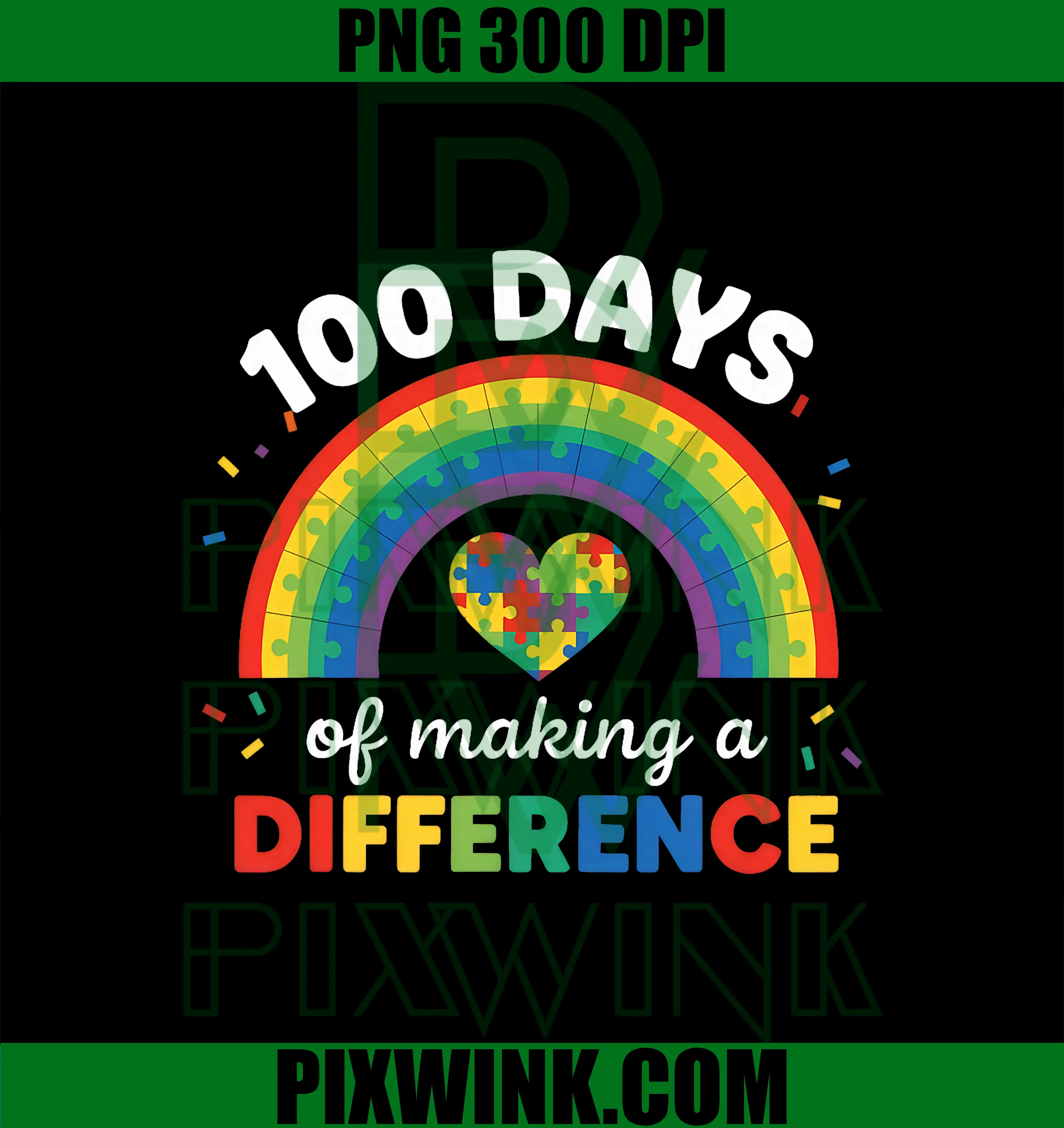100 Days of Making a Difference PNG, Autism Awareness PNG – pixwink.com