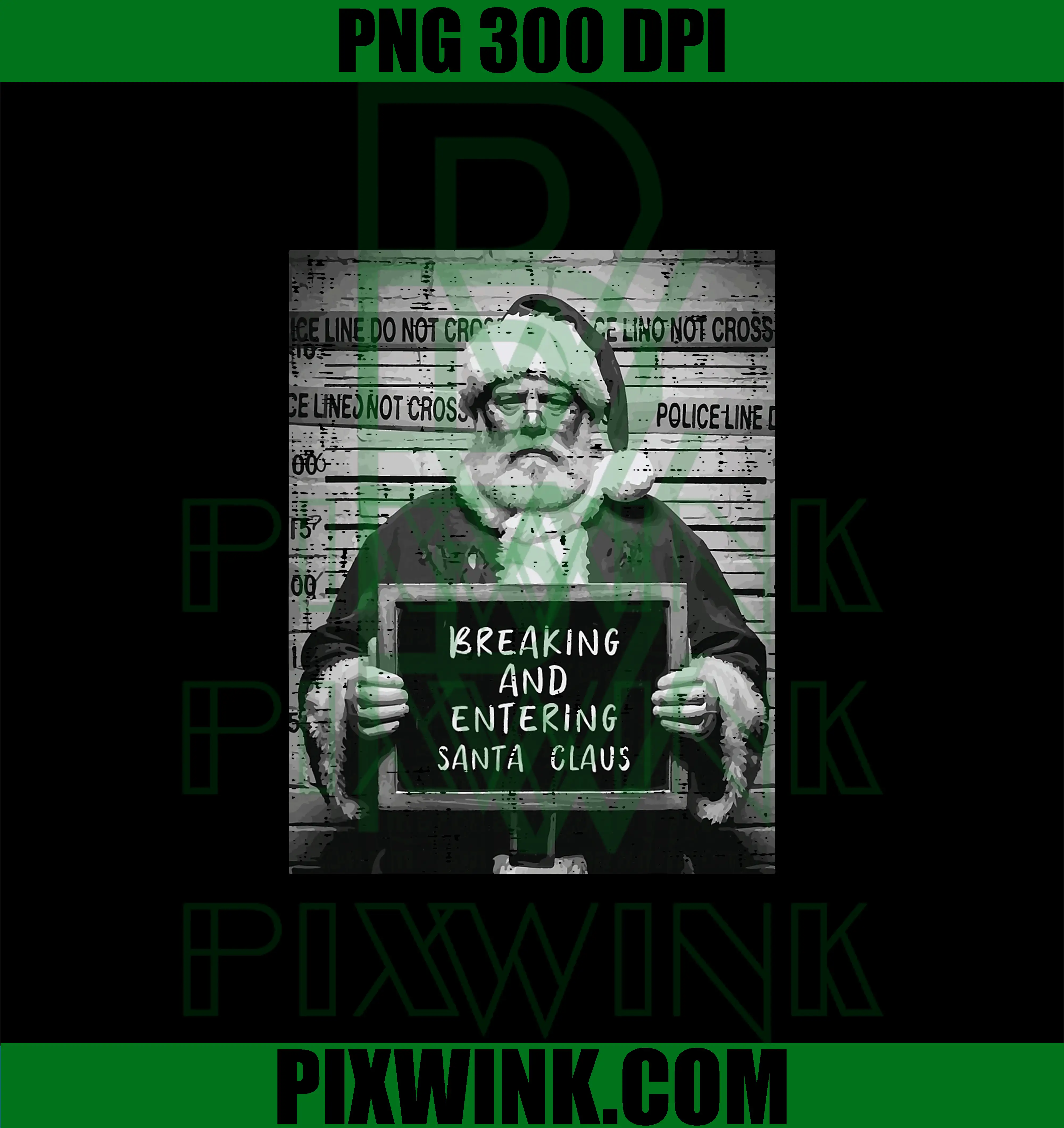 Christmas Santa Mugshot PNG, Breaking And Entering Santa Claus Xmas PN ...