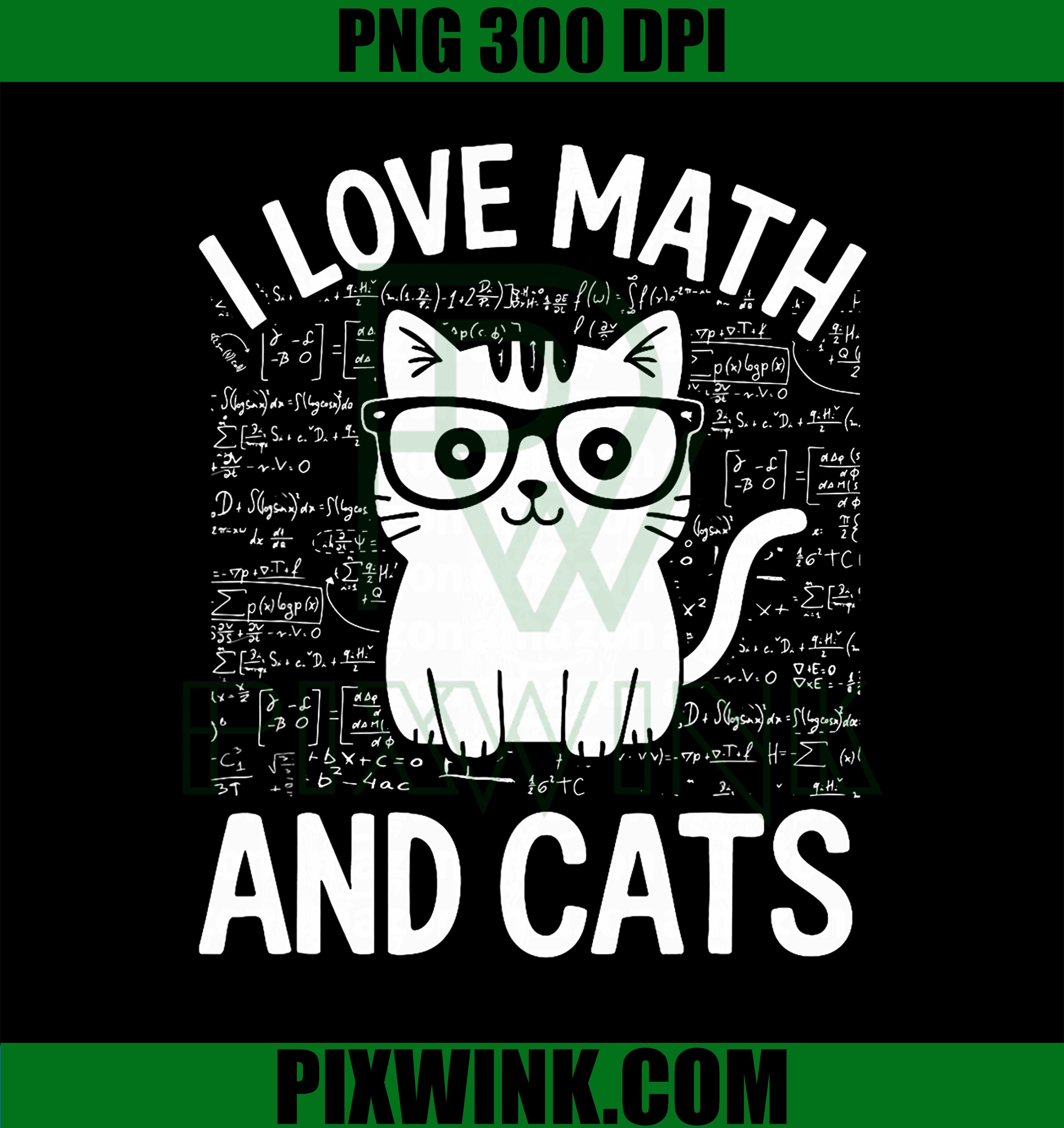 Math And Cats Apparel for Teachers Students Cat Lovers PNG – pixwink.com