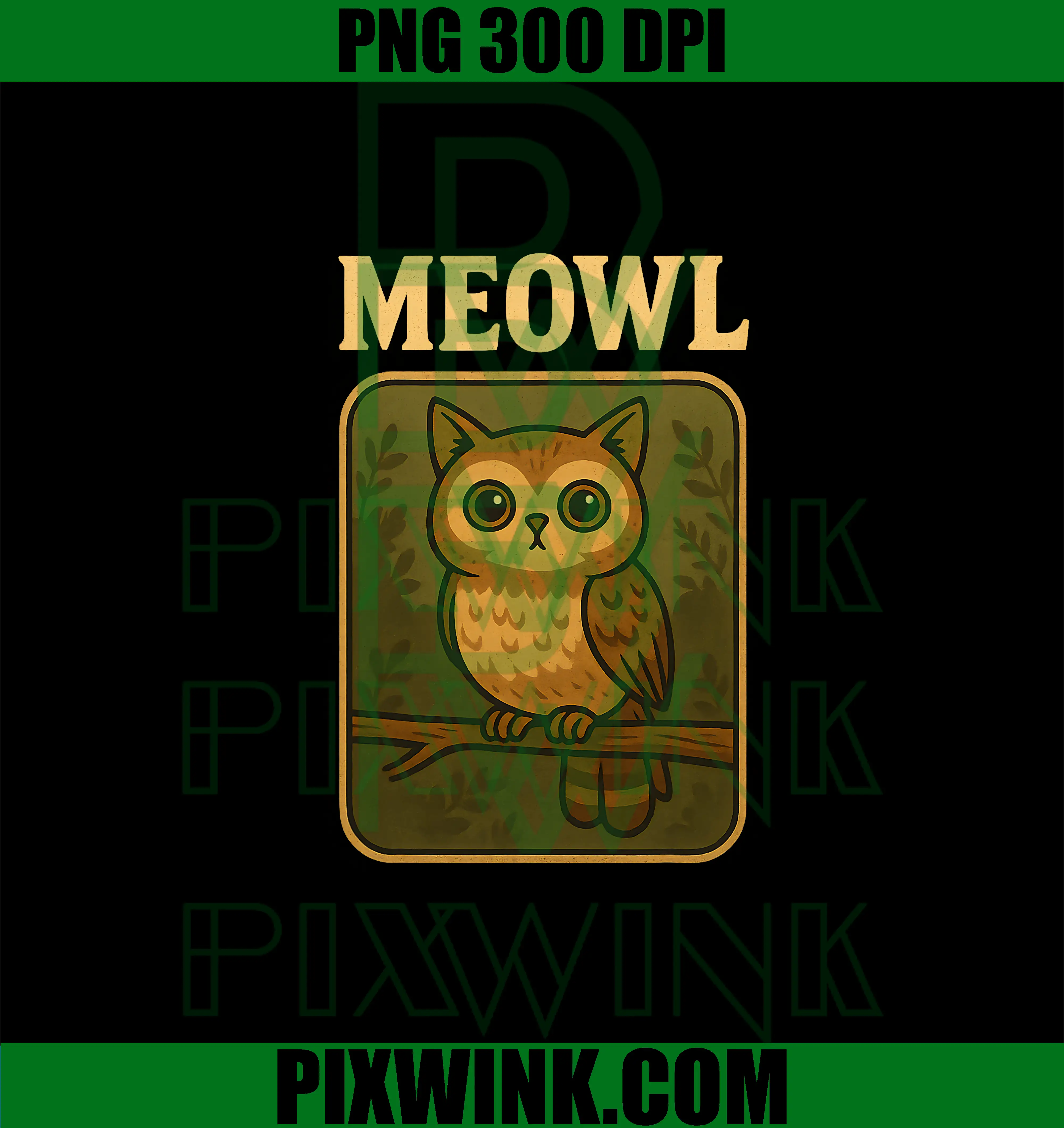 Meowl Funny PNG, Meow Cat Owl PNG, Brainrot Meme Gaming PNG – pixwink.com