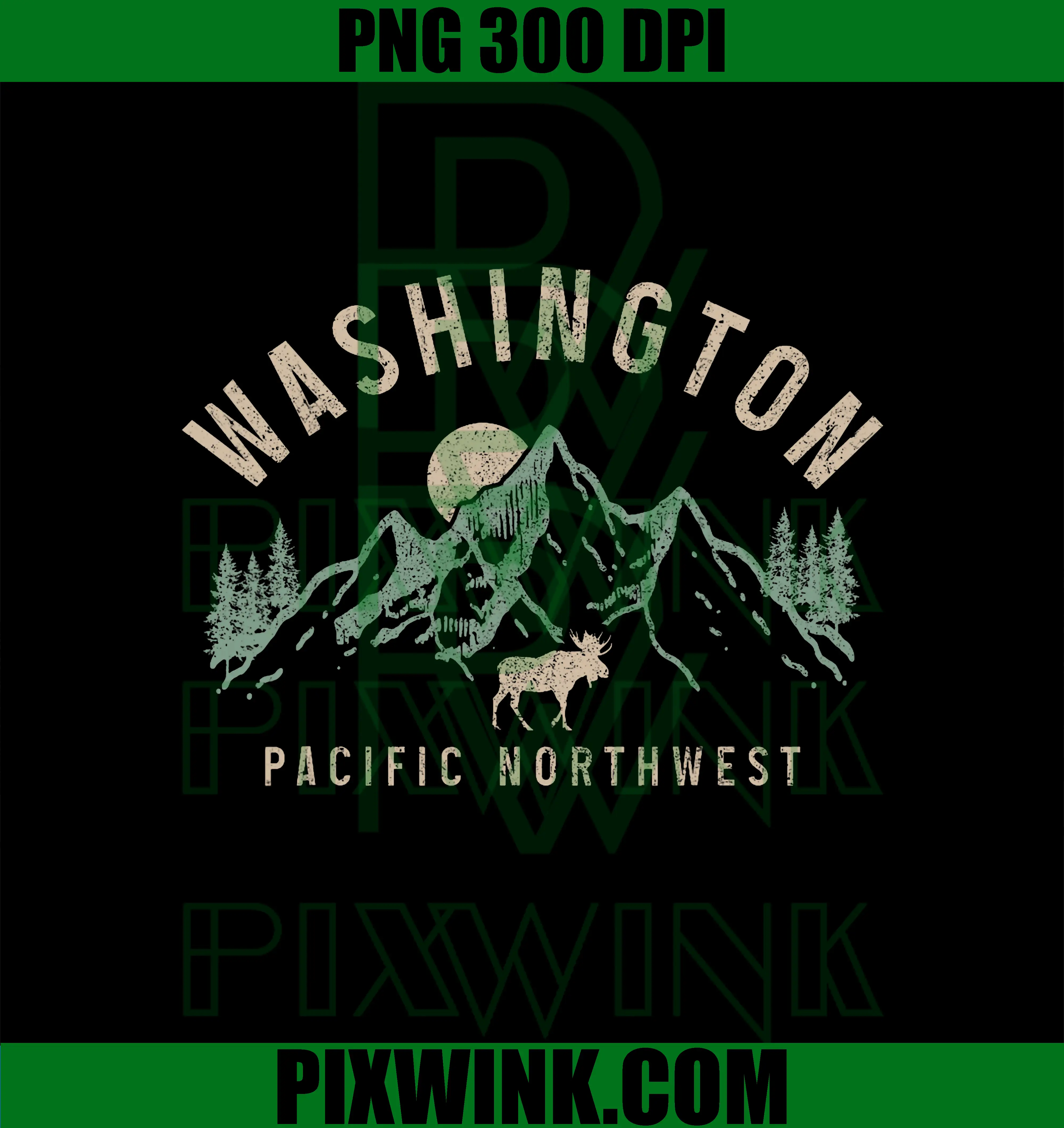 Washington PNW PNG, Moose Pacific Northwest Souvenir Pride PNG ...